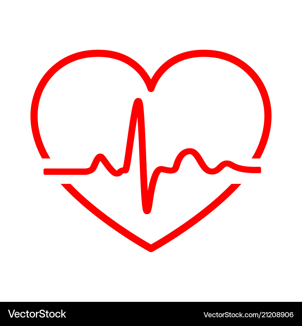 Heart with heartbeat sign Royalty Free Vector Image
