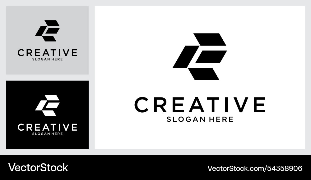 Initial letter r monogram logo design Royalty Free Vector