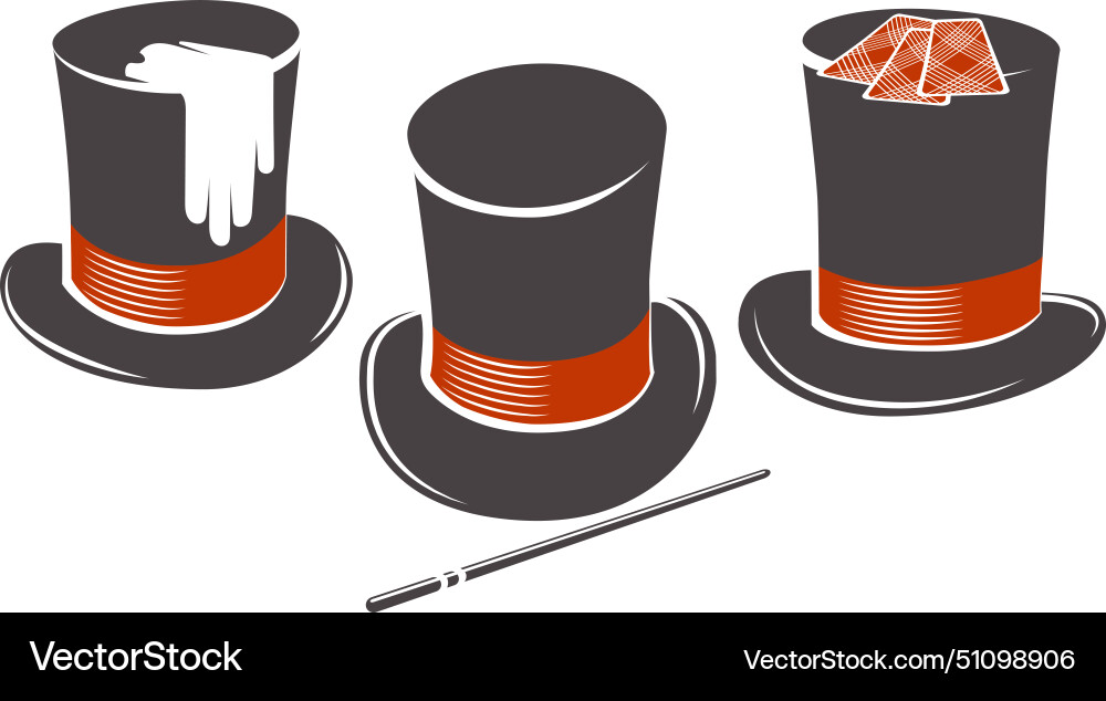 Magic hat graphics collection Royalty Free Vector Image