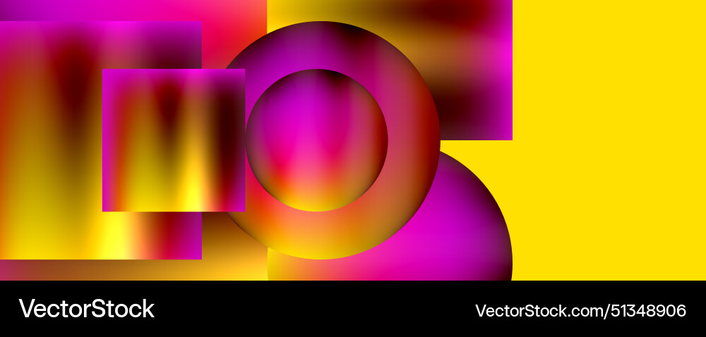 Neon color abstract geometric shapes background Vector Image