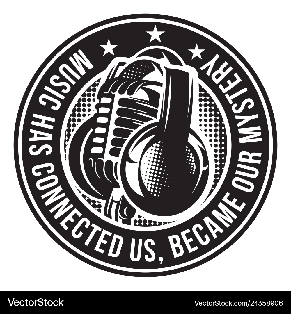 Retro Musical Badge Set Royalty Free Vector Image