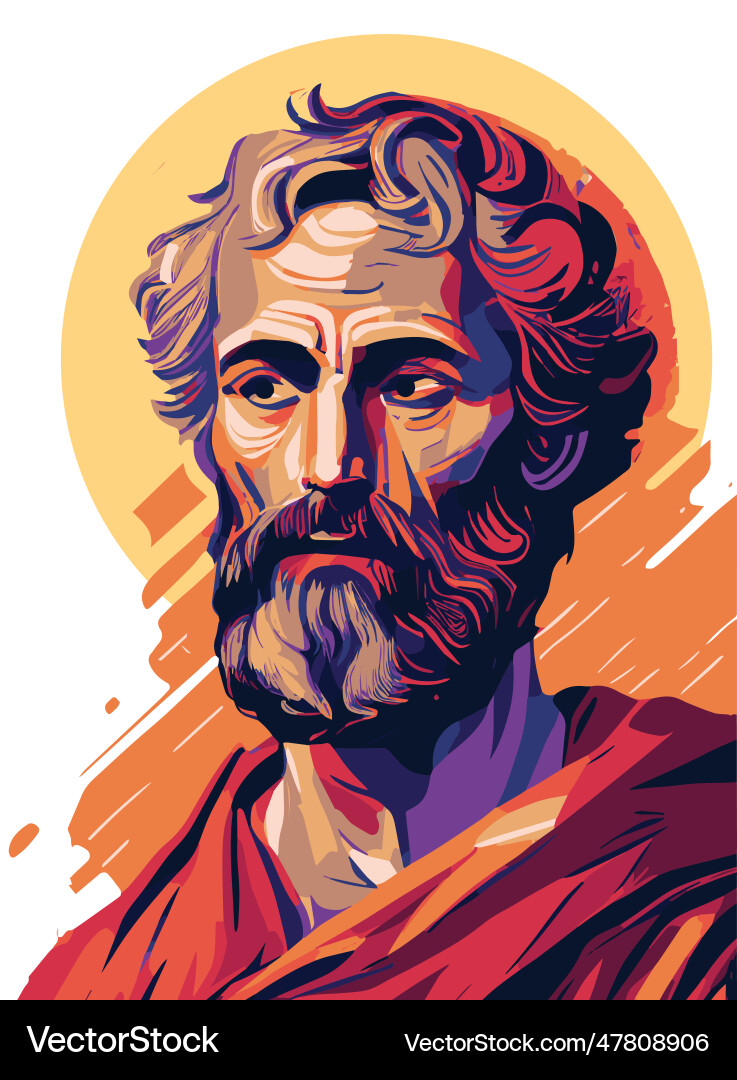 Saint peter apostle of christ colored Royalty Free Vector