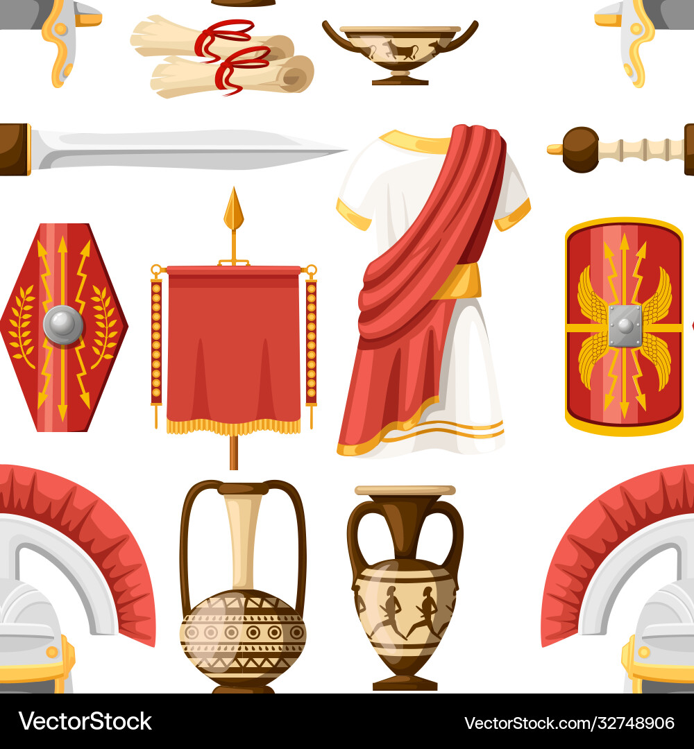 Seamless pattern collection ancient roman Vector Image