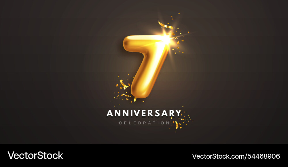Seventh anniversary celebration banner realistic Vector Image
