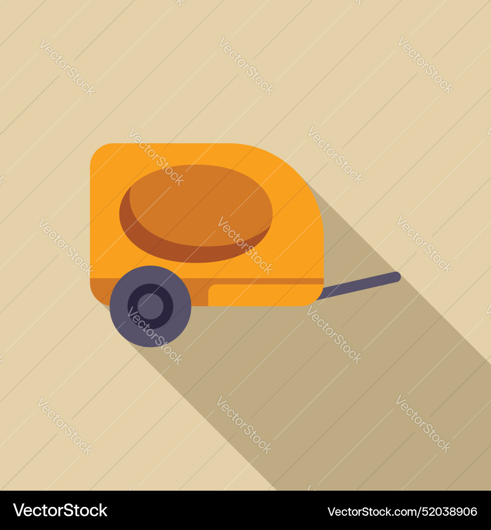 Small orange trailer for camping trip standing Vector Image