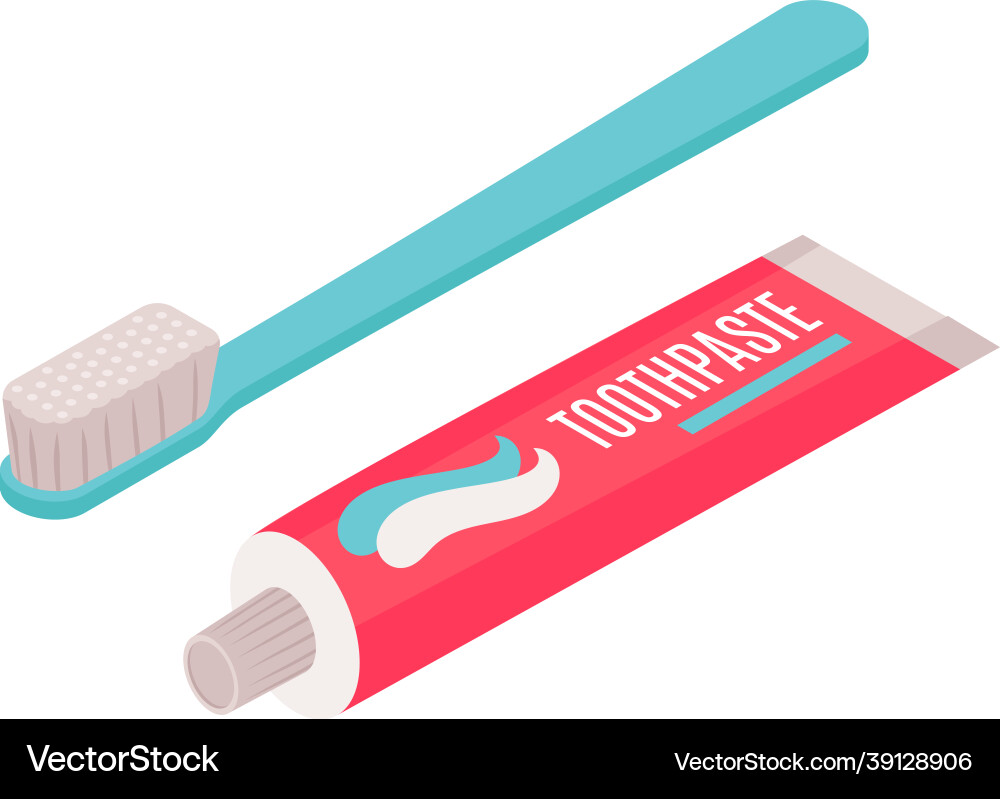 Toothpaste isometric Royalty Free Vector Image