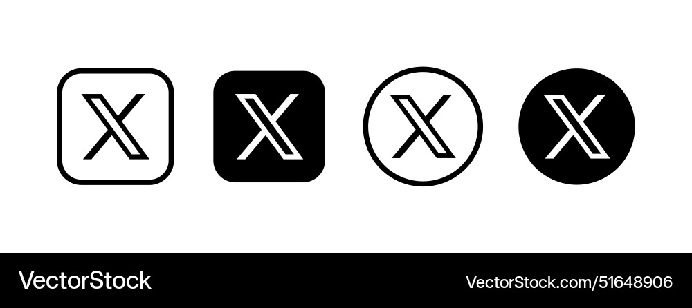 Twitter icon x logo social media Royalty Free Vector Image