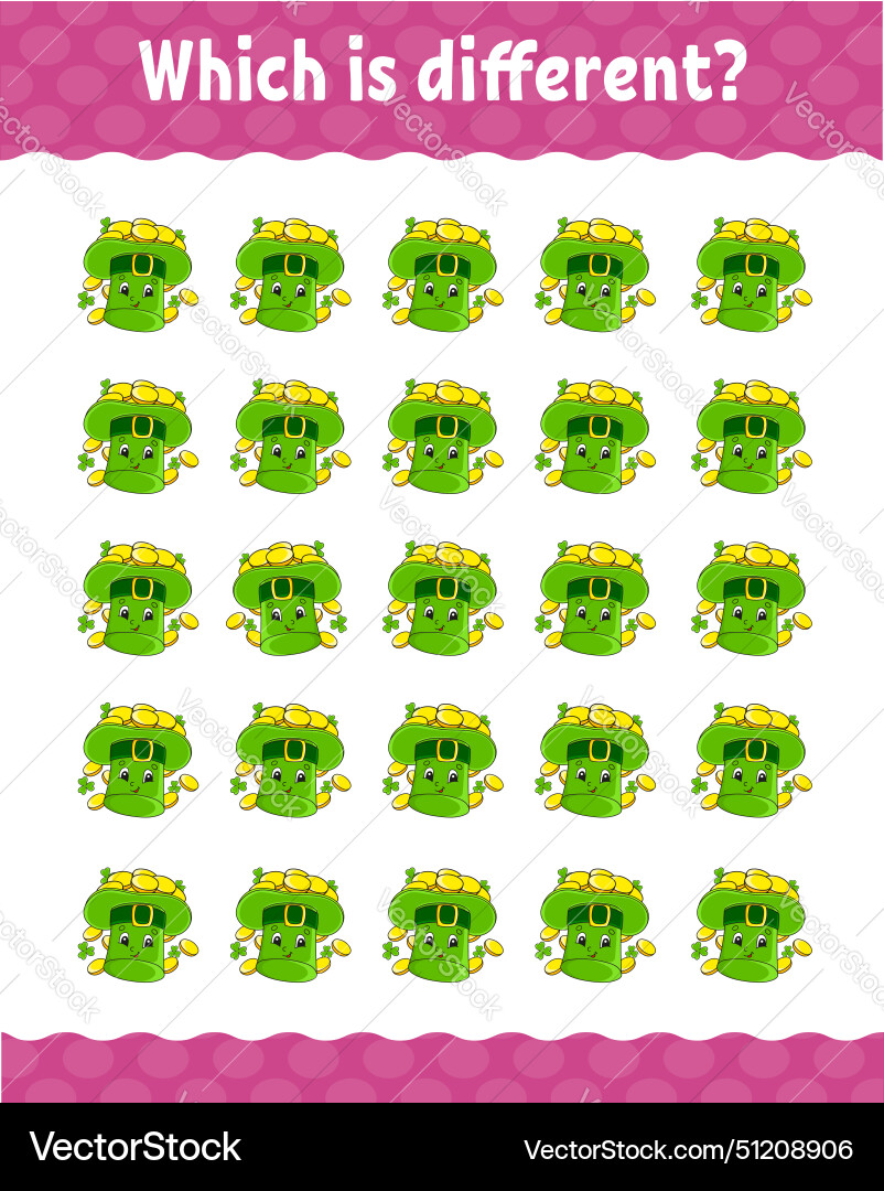 Which is different education developing worksheet Vector Image