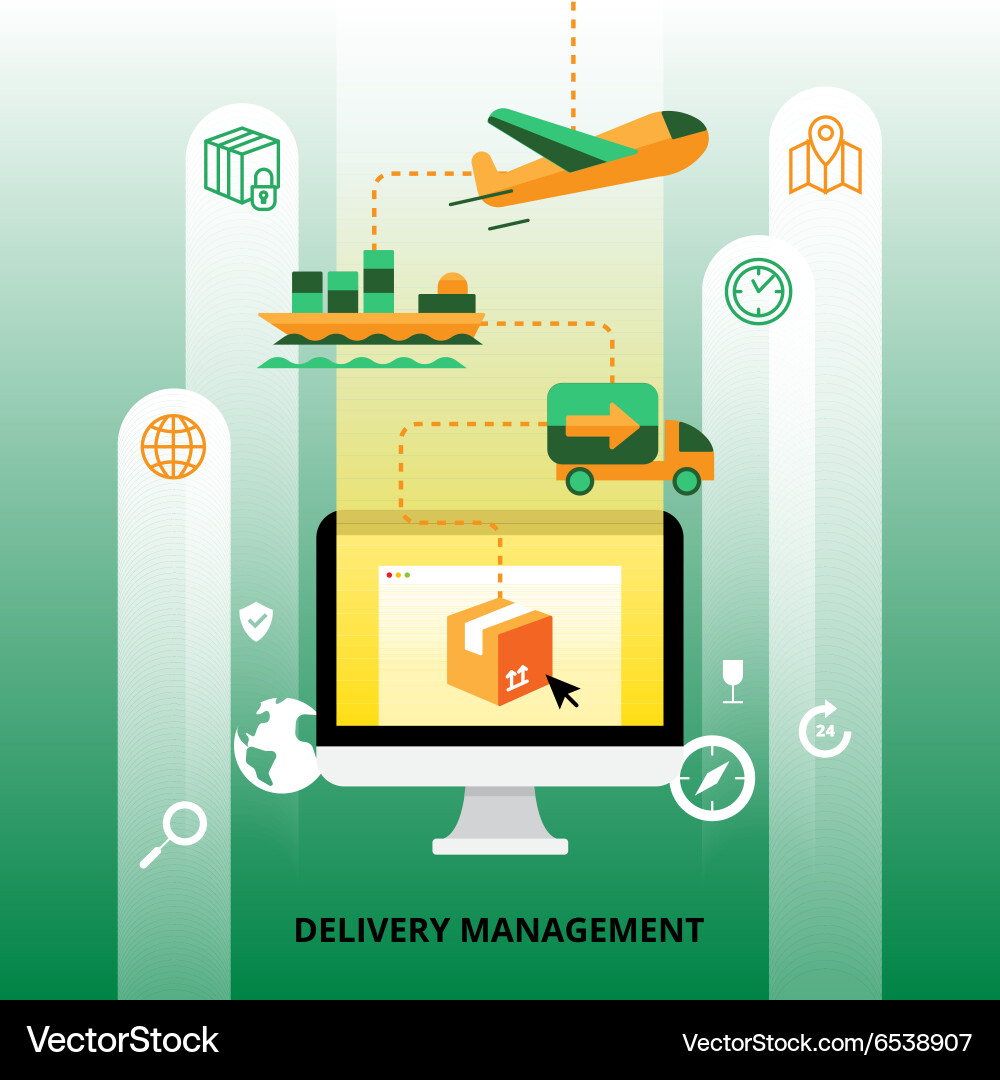 Delivery management Royalty Free Vector Image - VectorStock