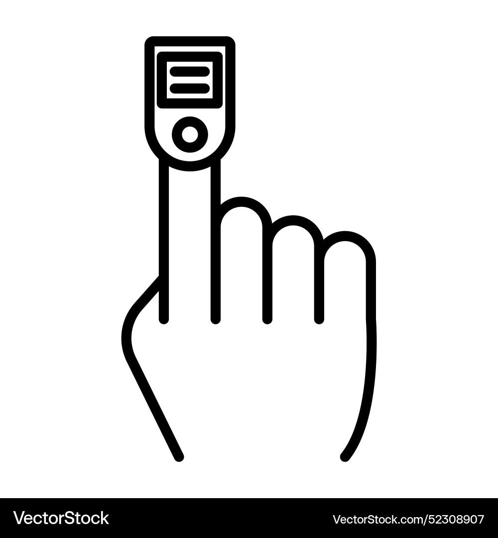 Fingertip pulse oximeter icon linear logo mark Vector Image