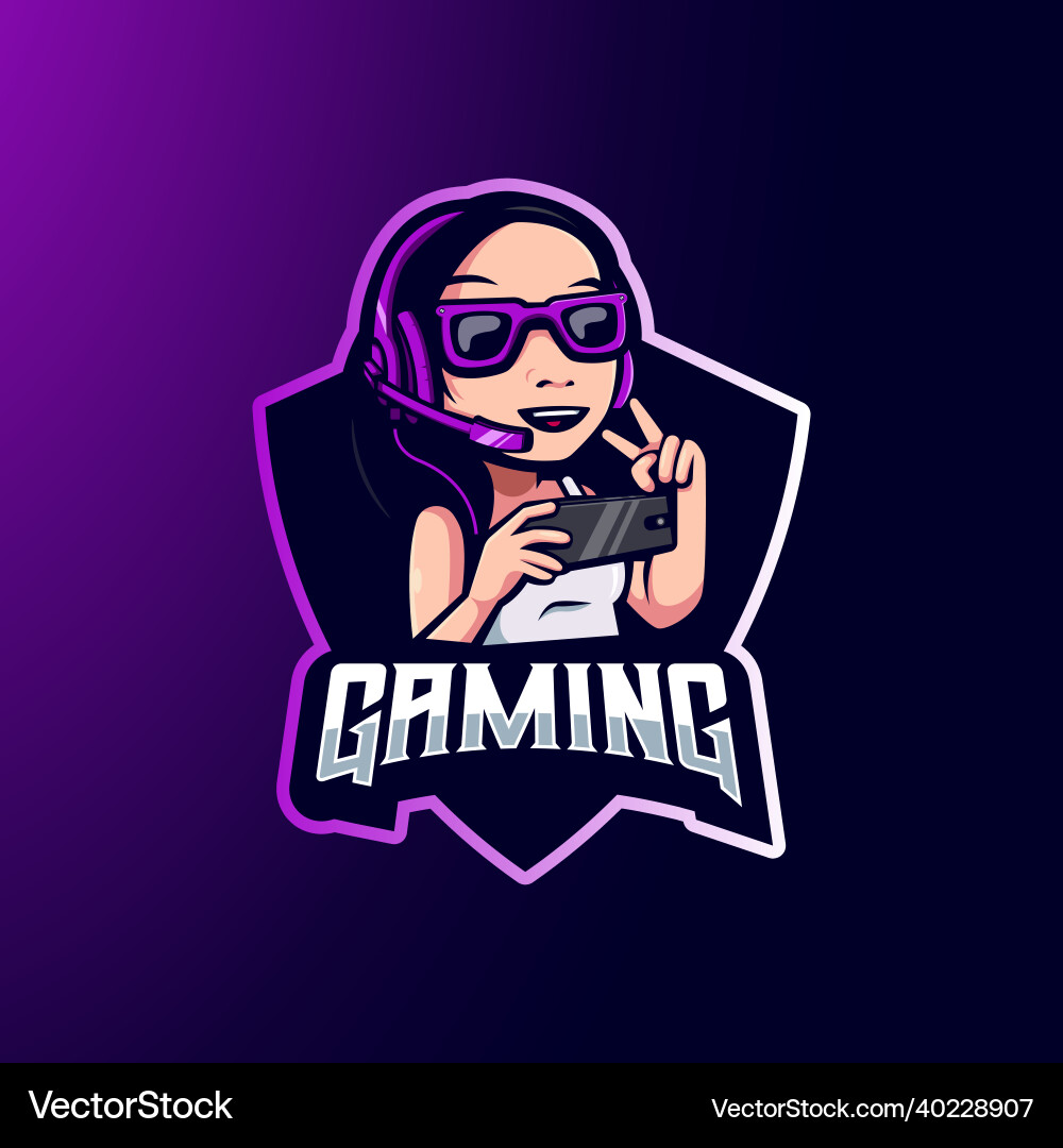 Girl gamer Royalty Free Vector Image - VectorStock