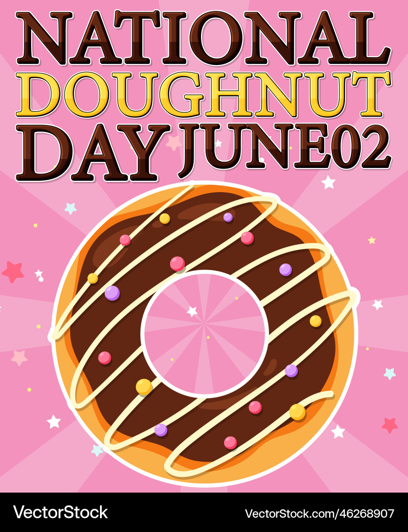 Happy doughnut day in june logo Royalty Free Vector Image