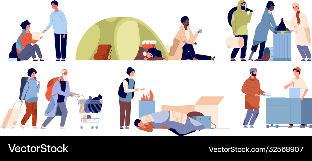 Homelessness and Poverty Royalty Free Vector Image