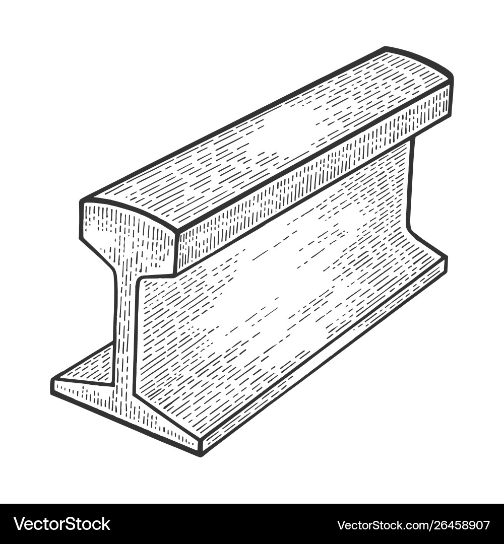 Metal rail part sketch Royalty Free Vector Image