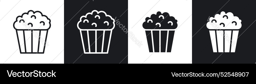 Popcorn thin line icon set Royalty Free Vector Image