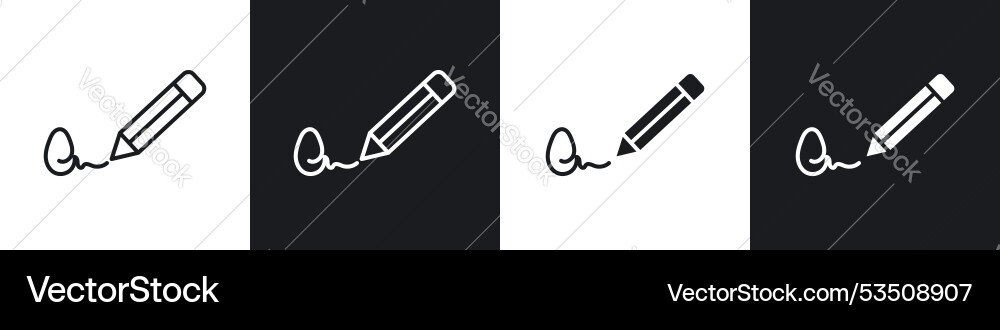 Signatureline in thin line black color flat Vector Image