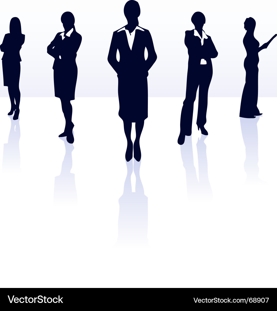 Silhouettes of business woman Royalty Free Vector Image
