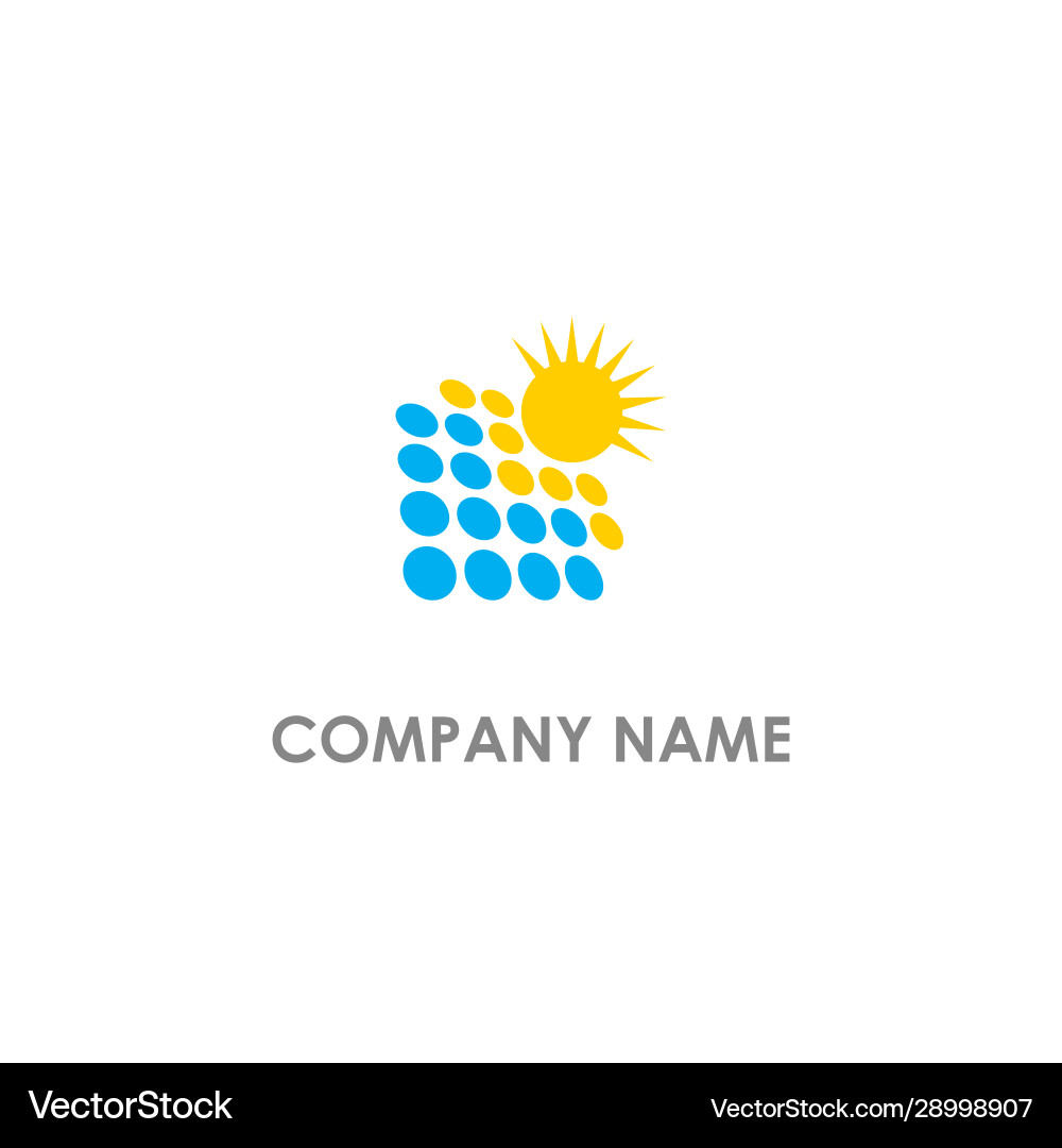 Solar panel sun shine logo Royalty Free Vector Image