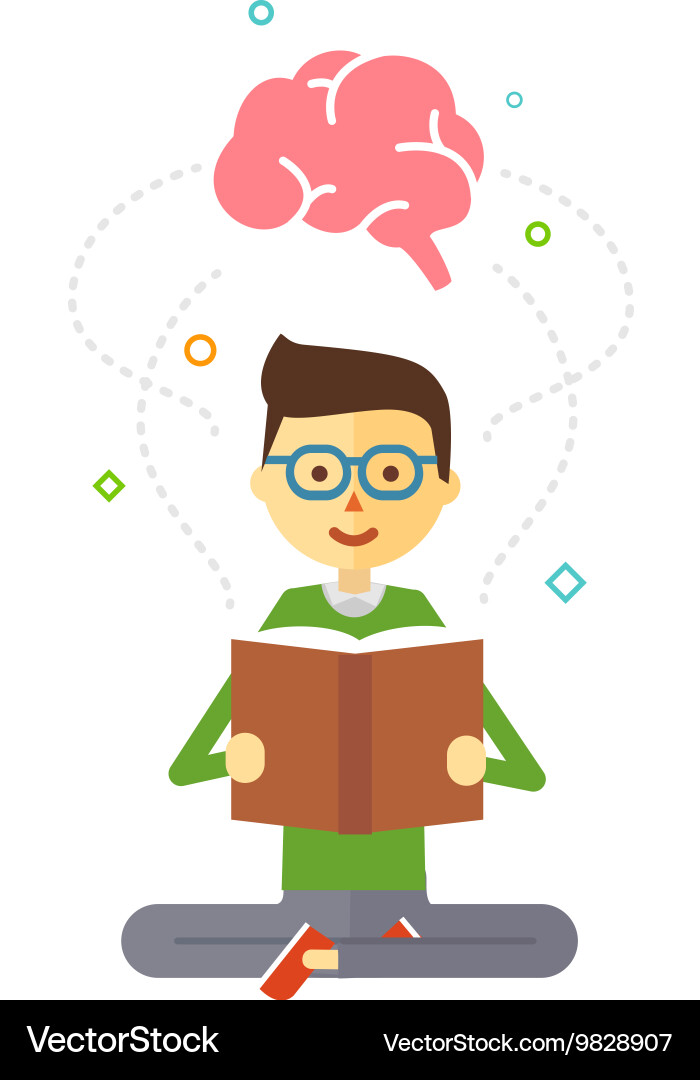 Student studying Royalty Free Vector Image - VectorStock