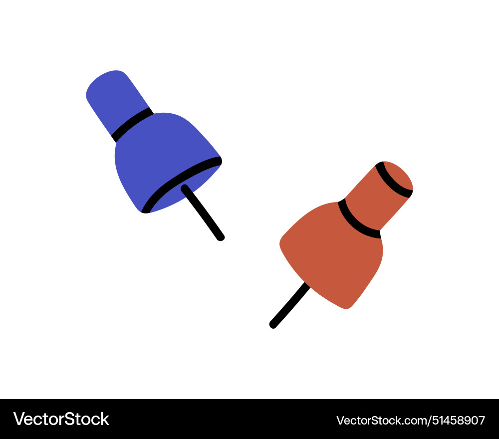 Thumbtacks pushpins push pins office stationery Vector Image Thumbtacks pushpins push pins office stationery Vector Image