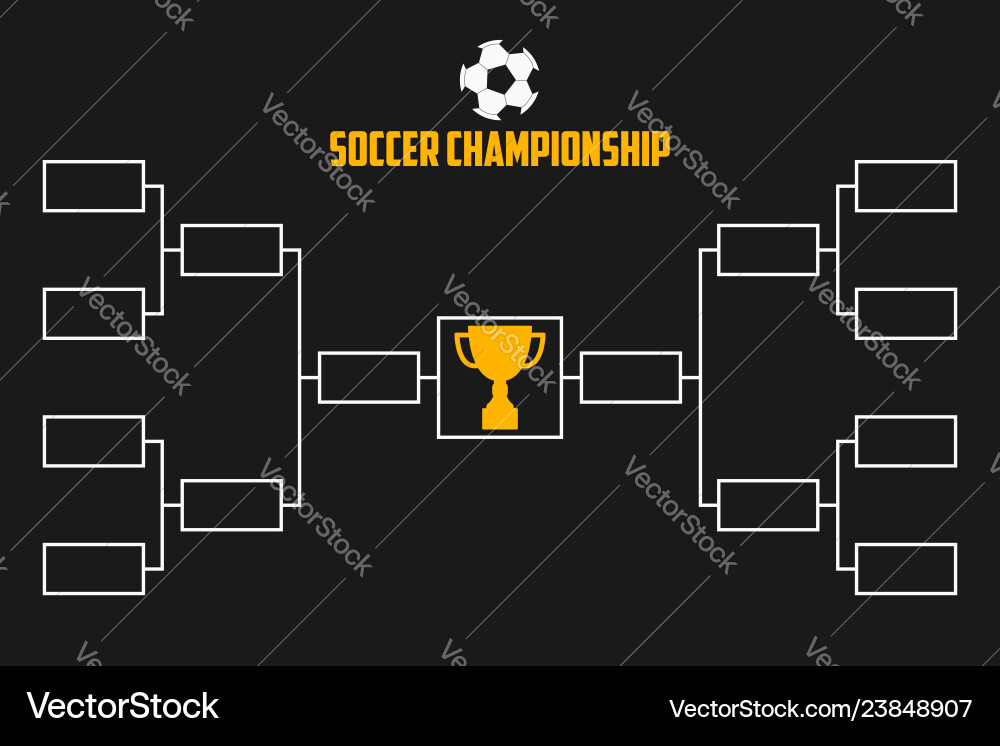 Tournament bracket soccer championship Royalty Free Vector
