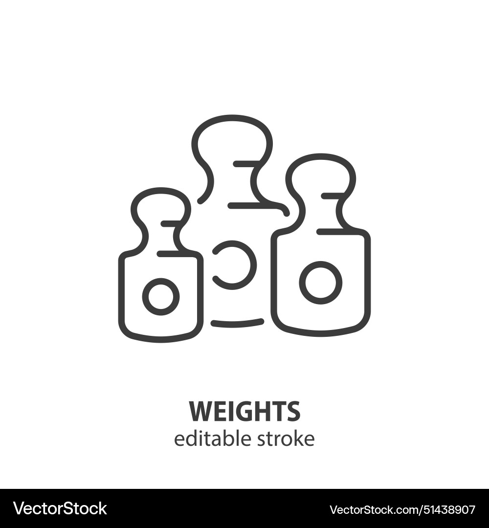 Weights line icon mass symbol Royalty Free Vector Image