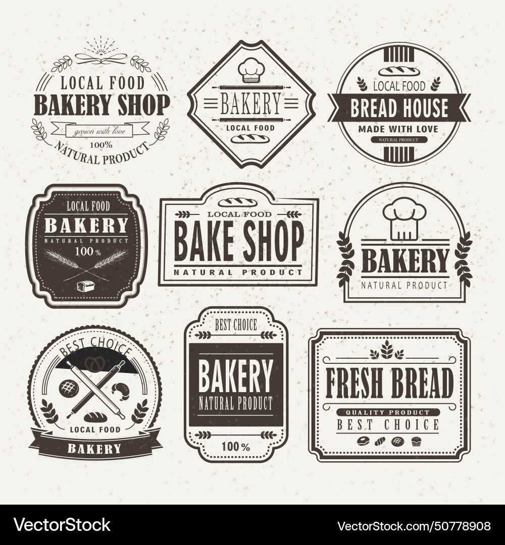 Bakery label design set Royalty Free Vector Image