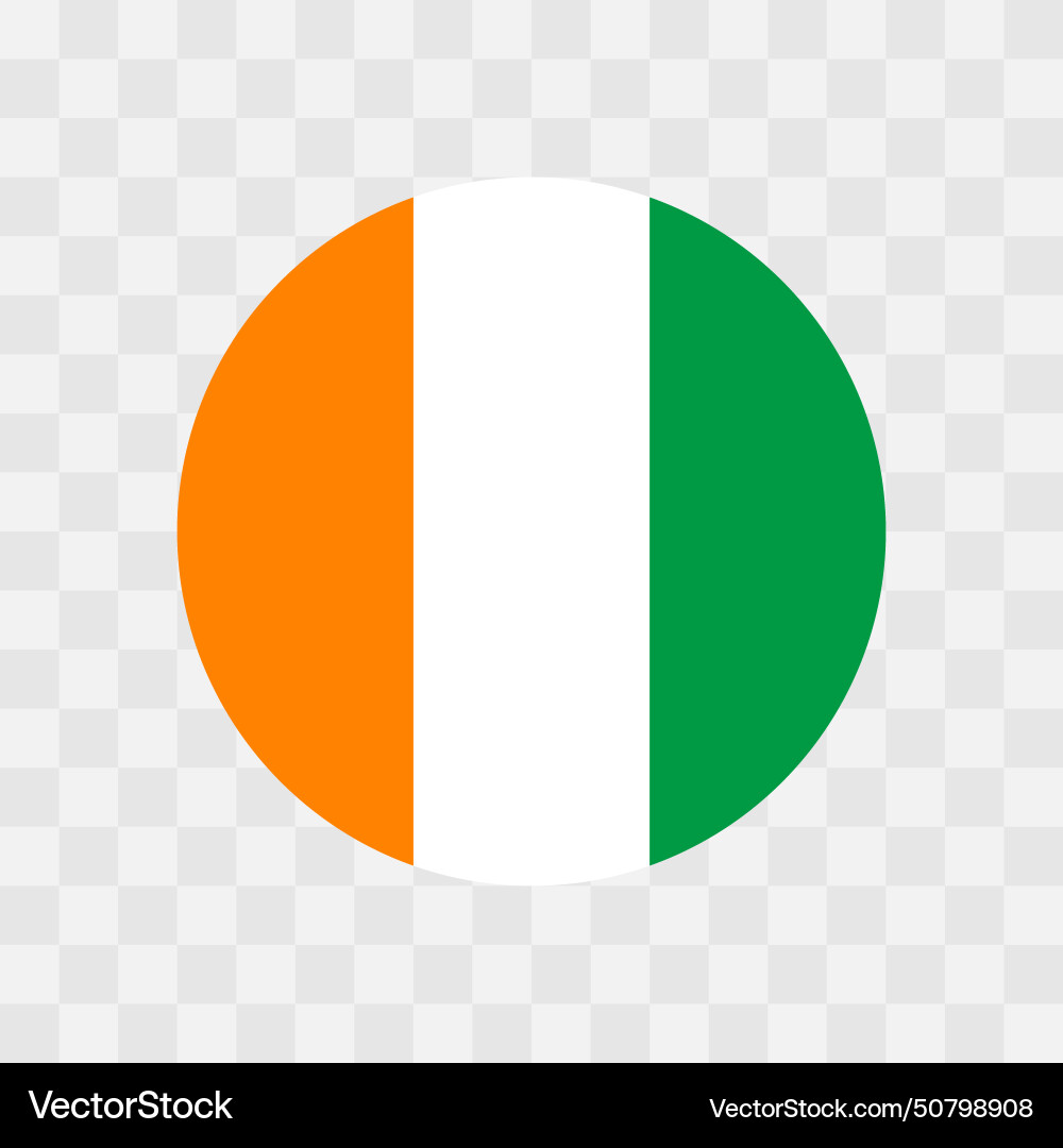 Circle flag of cote d ivoire Royalty Free Vector Image