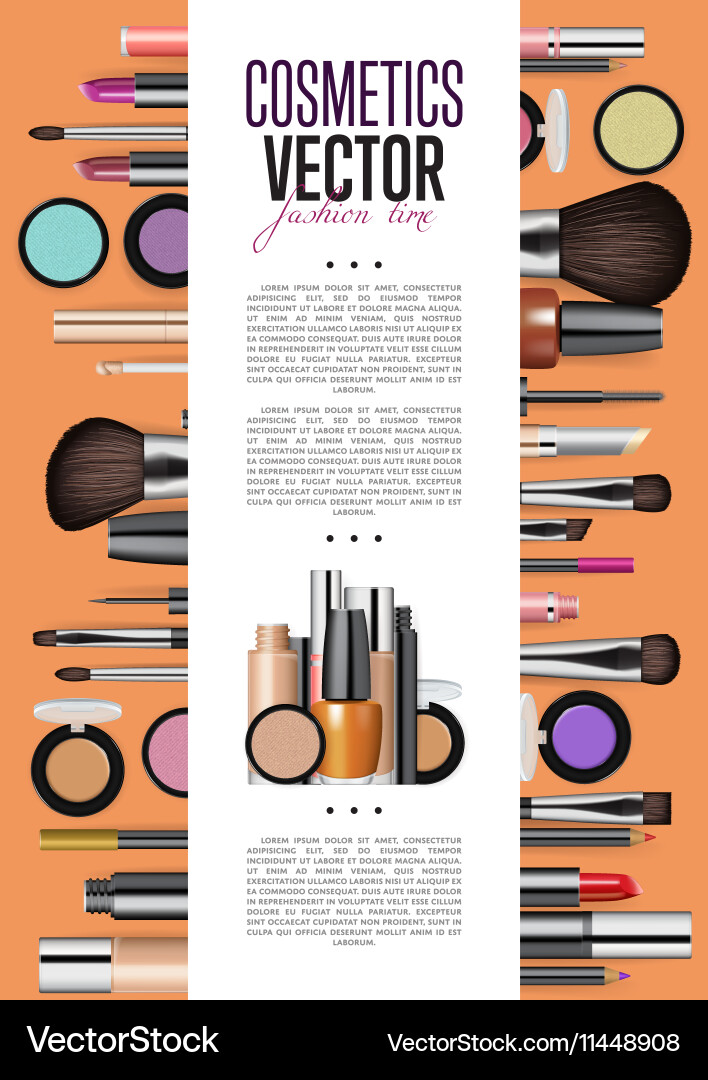 Cosmetics promo booklet title page template Vector Image