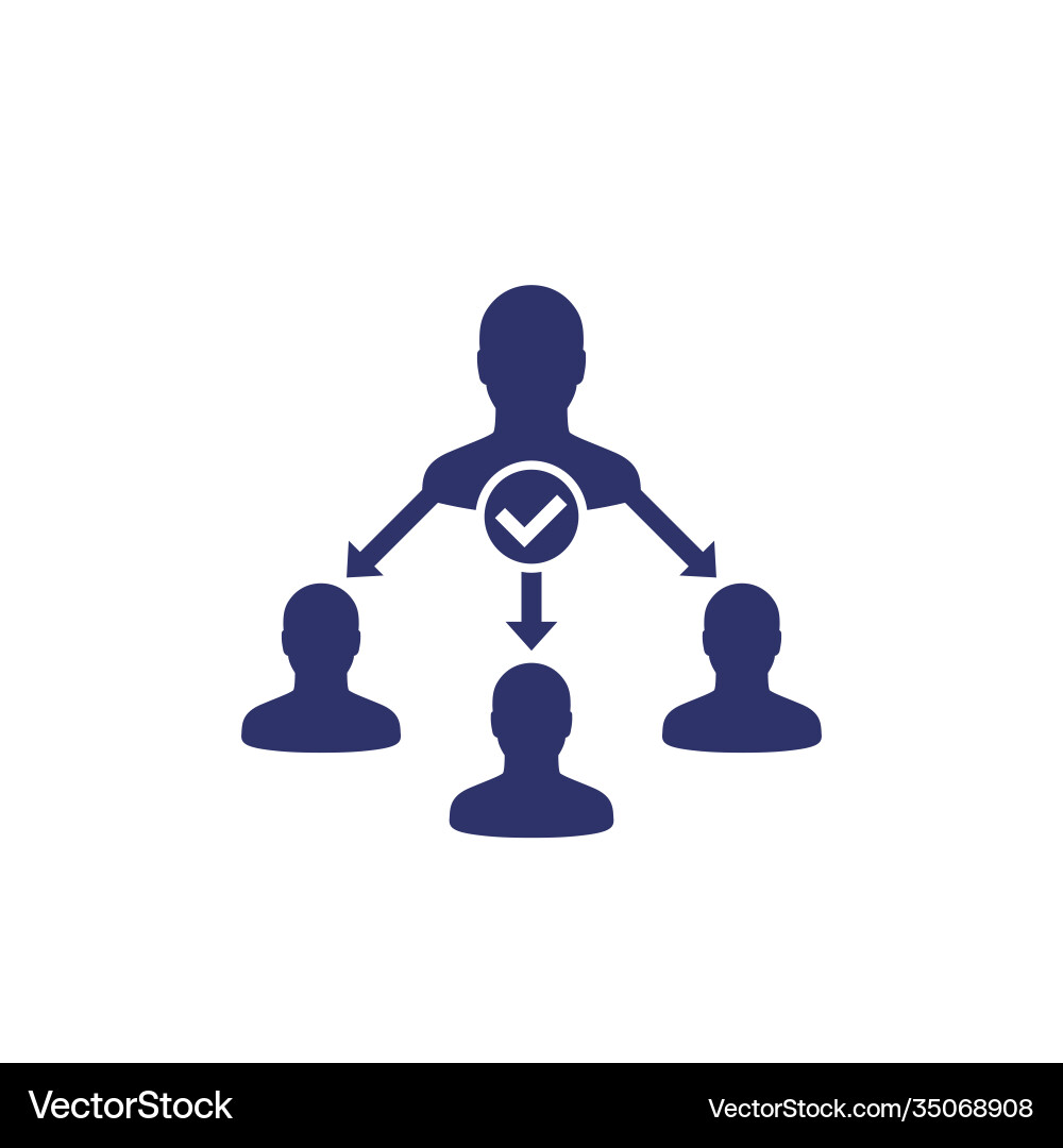 Delegate task delegation icon Royalty Free Vector Image