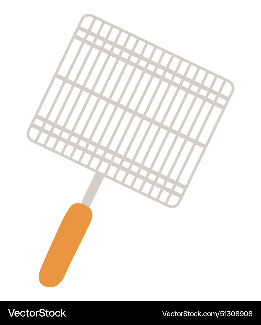 Grill grid in flat design portable barbecue grate Vector Image