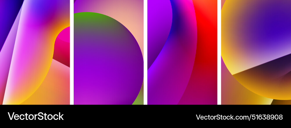 Liquid abstract shapes with gradient colors Vector Image