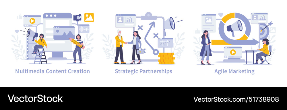 Strategic approaches in marketing concept Vector Image