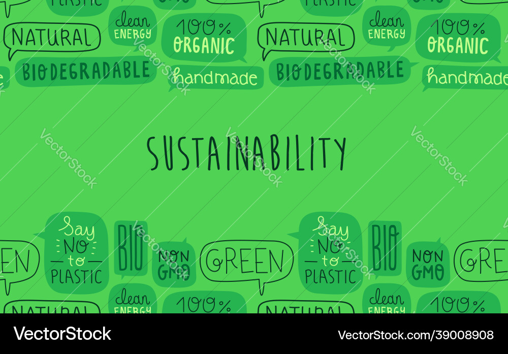Sustainability eco text quote lettering label Vector Image