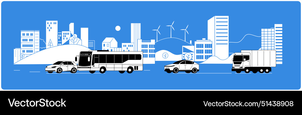 Urban traffic on the background Royalty Free Vector Image