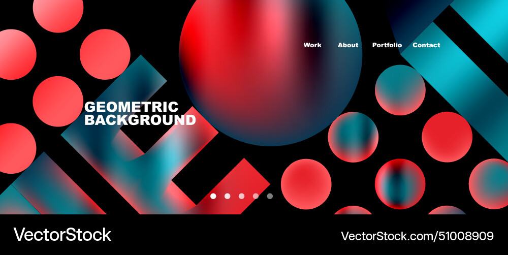 A geometric background with red and blue circles Vector Image