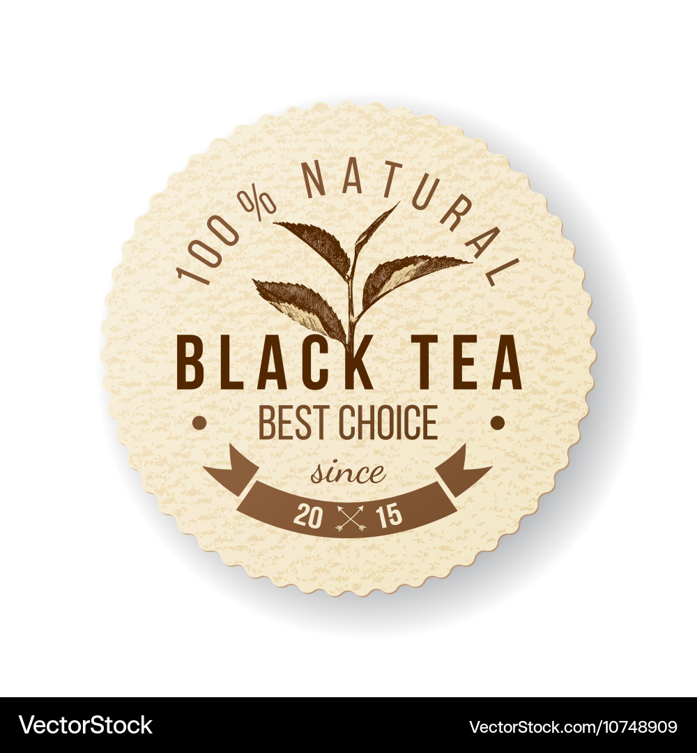 Black tea label Royalty Free Vector Image - VectorStock
