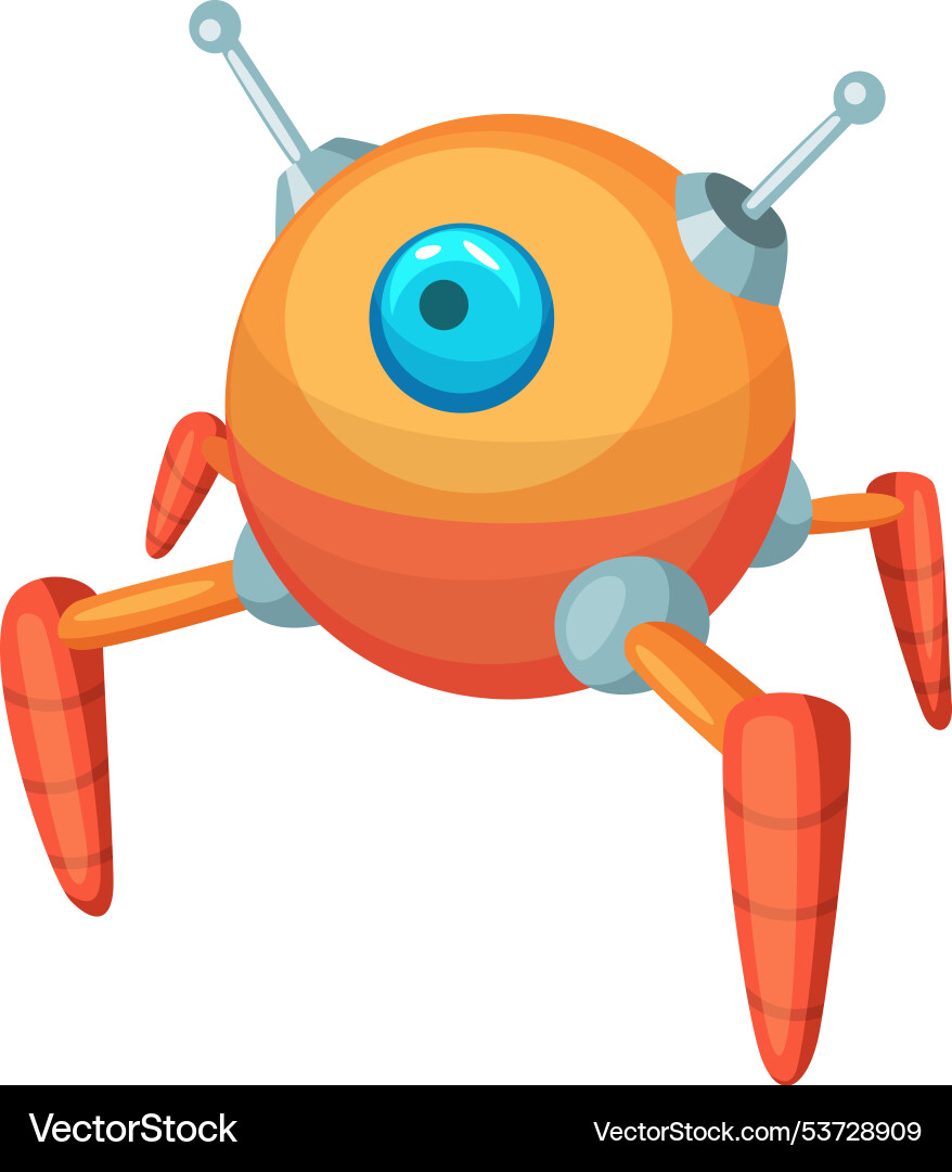 Cartoon bot futuristic technology alien space Vector Image