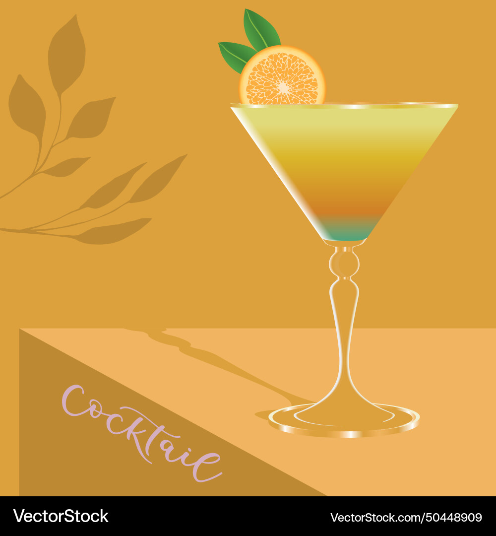 Colored detailed cocktail Royalty Free Vector Image