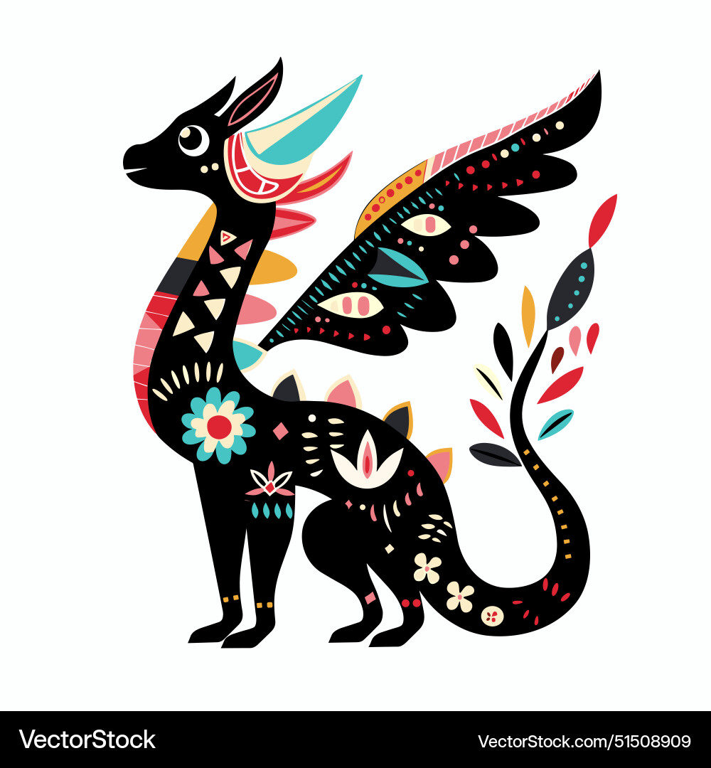 Decorative mythical creature colorful tribal Vector Image
