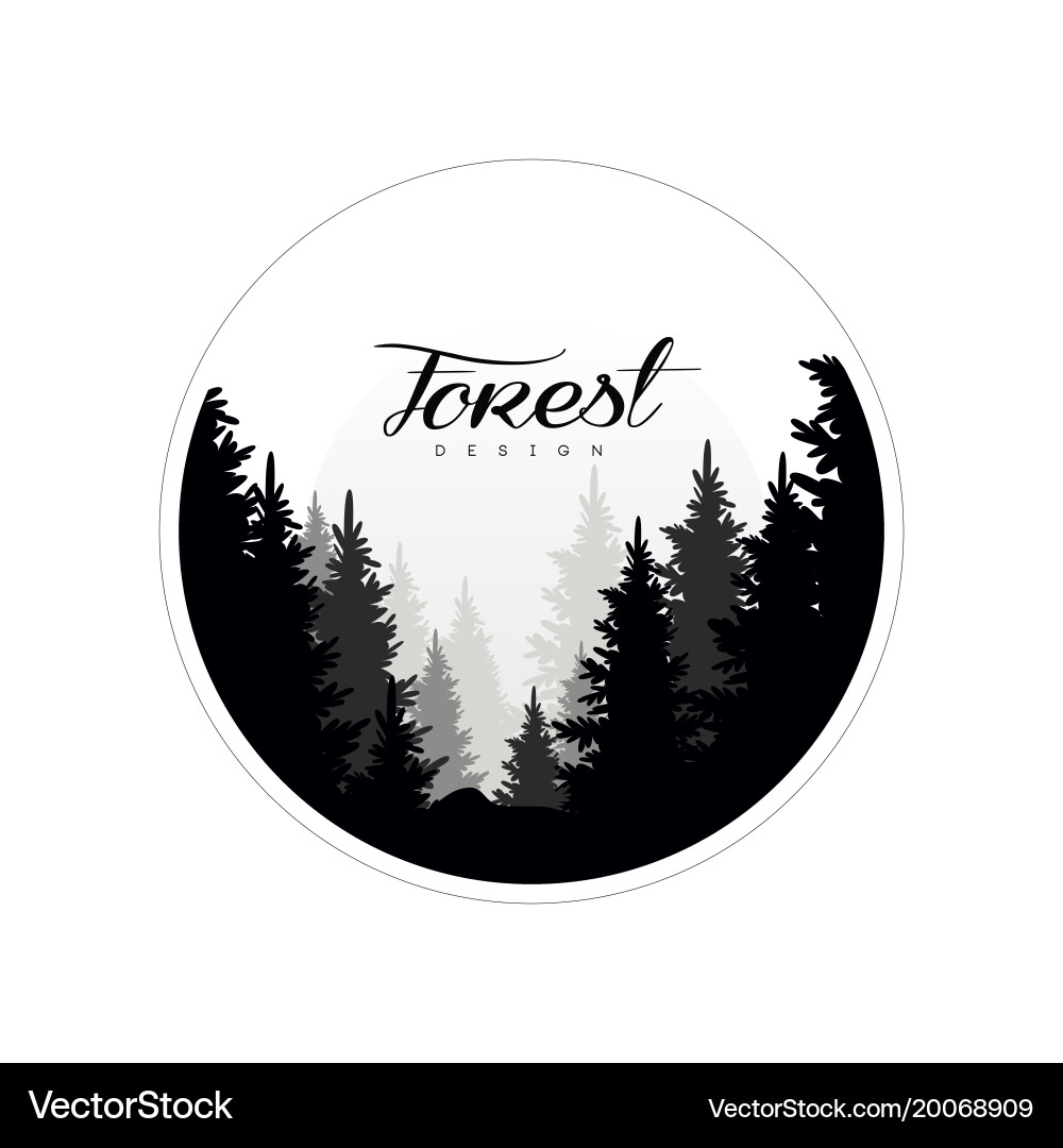 Forest logo design template beautiful nature Vector Image
