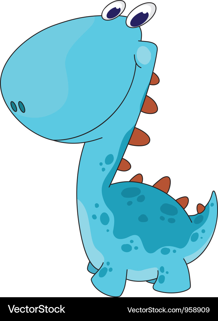 Funny smiling dino Royalty Free Vector Image - VectorStock