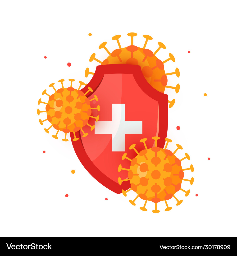 Immune system icon in cartoon style Royalty Free Vector