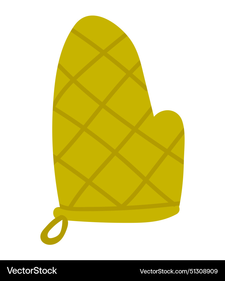 Kitchen mitt in flat design fabric potholder Vector Image