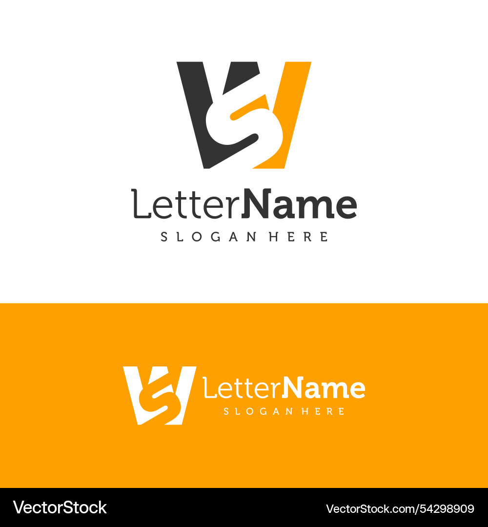 Letter sw logo design creative initial Royalty Free Vector