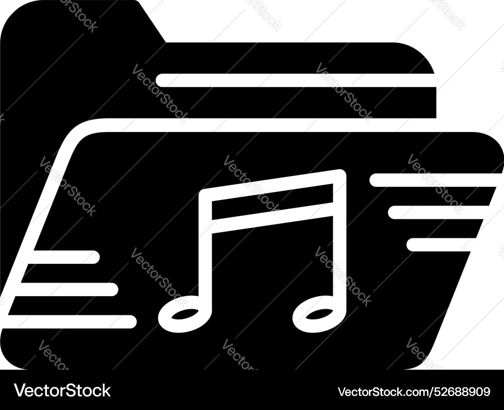 Music folder icon Royalty Free Vector Image - VectorStock