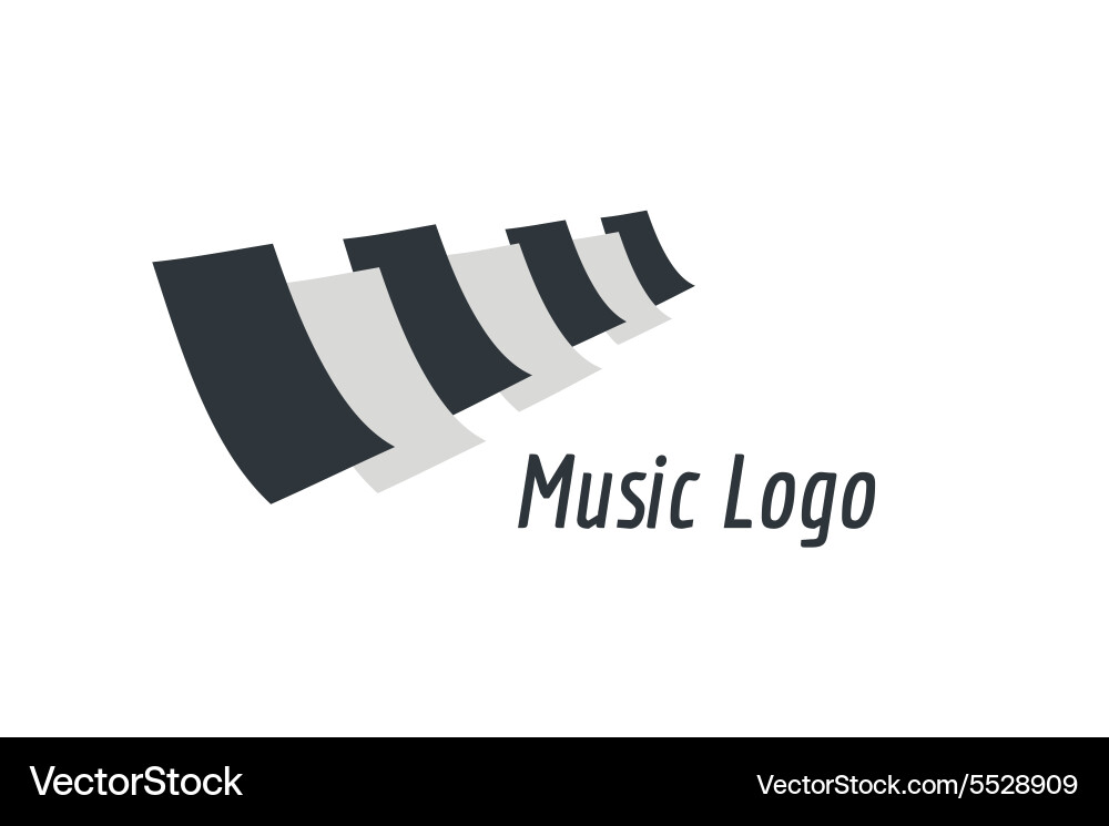 Music piano keys logo icon template melody Vector Image