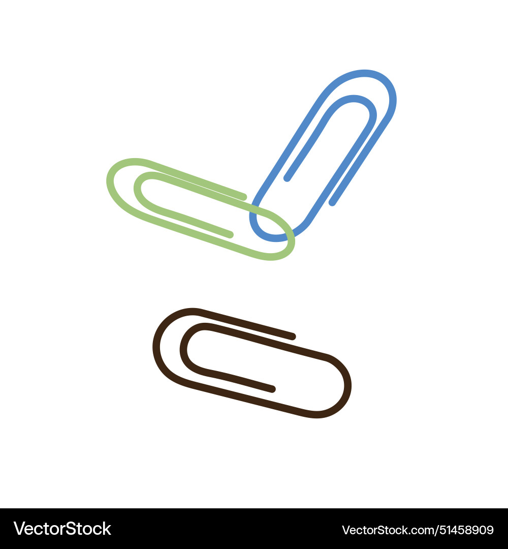 Paper clip accessory office fastener paperclips Vector Image