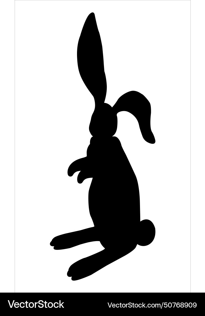Rabbit black silhouette isolated Royalty Free Vector Image