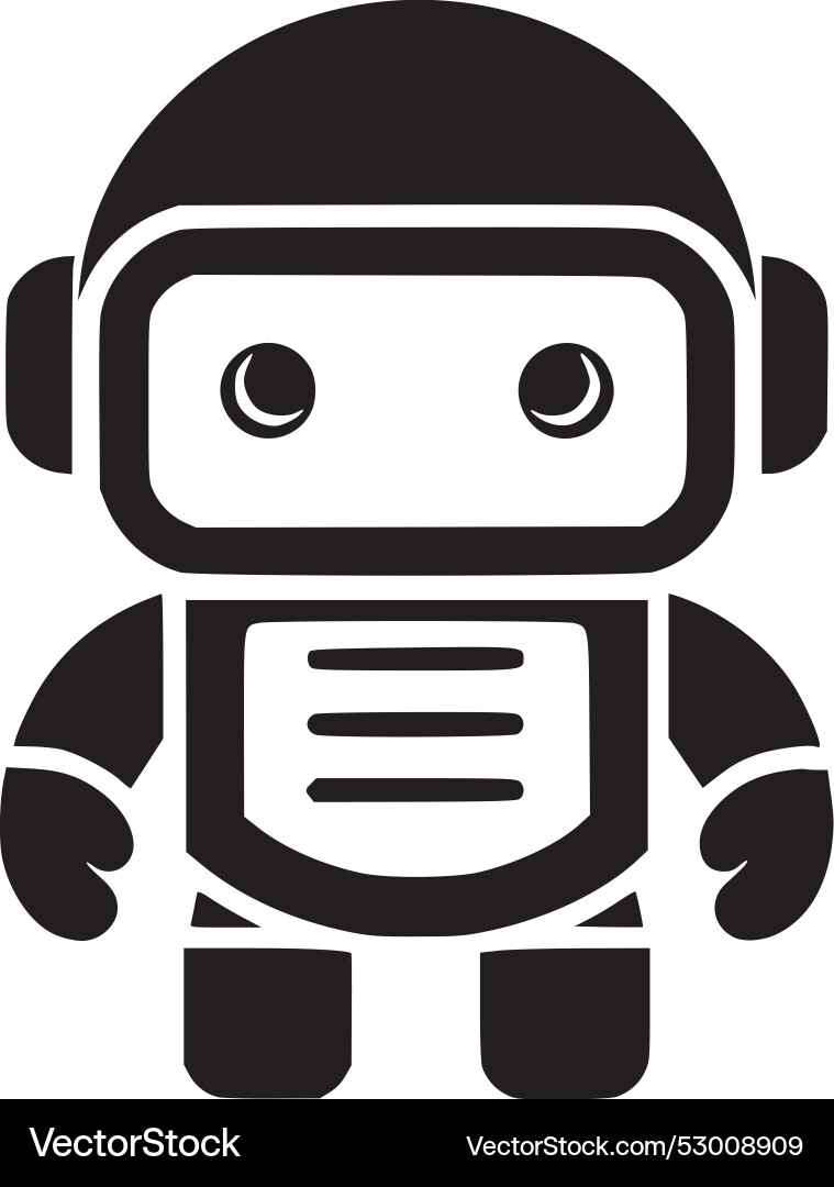 Robot - minimalist and flat logo Royalty Free Vector Image